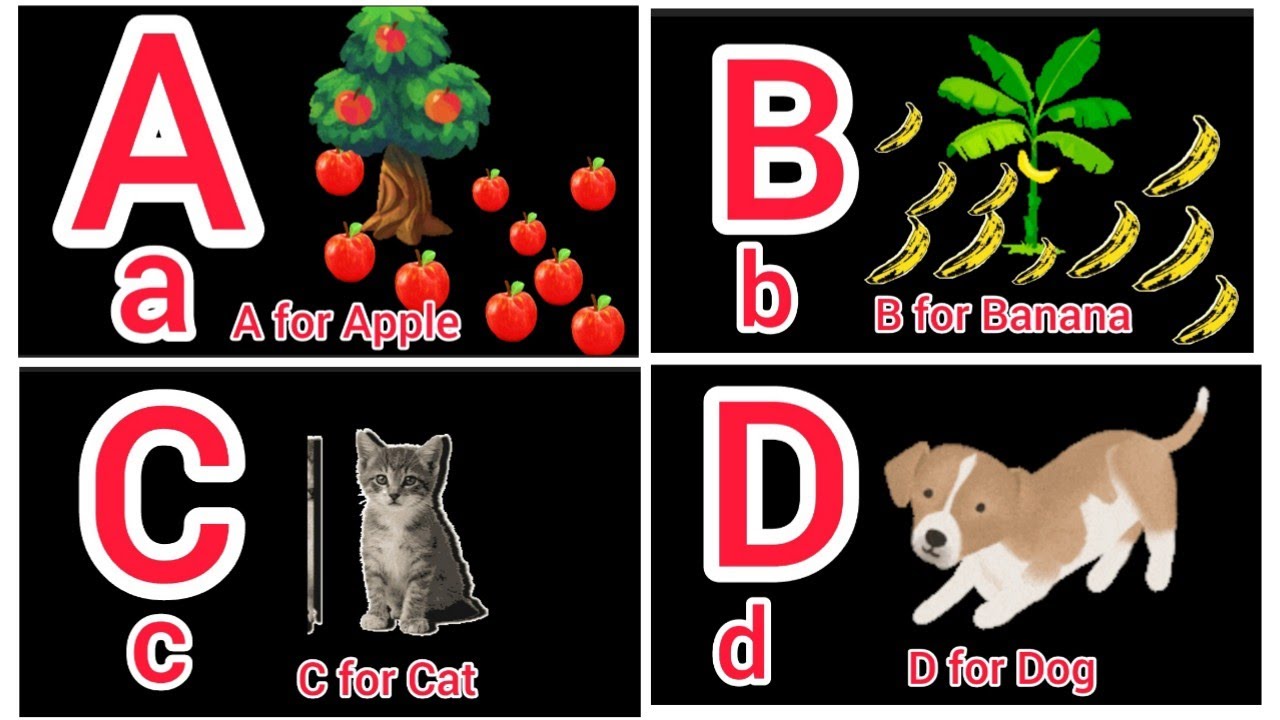 A a For Apple / B b For Banana / abcd Alphabet Song And Number Song ...