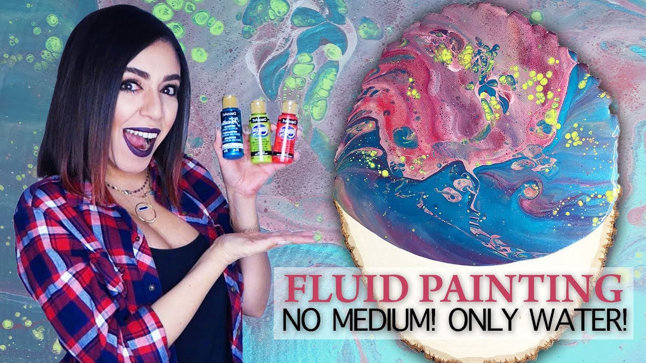 Fluid Acrylic Pouring Tutorial - NO MEDIUMS only WATER! - YouTube