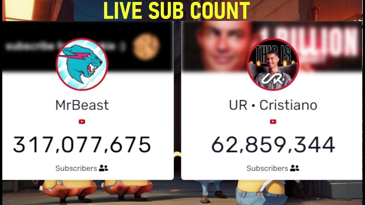 UR Cristiano Ronaldo VS MrBeast Live Sub Count - YouTube
