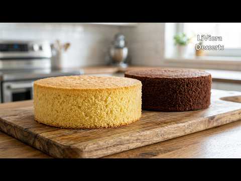 🎂✨ Vanilkový a kakaový korpus na tortu | Vanilla & Chocolate Cake Sponge ✨🍫( ovocná torta1.časť )