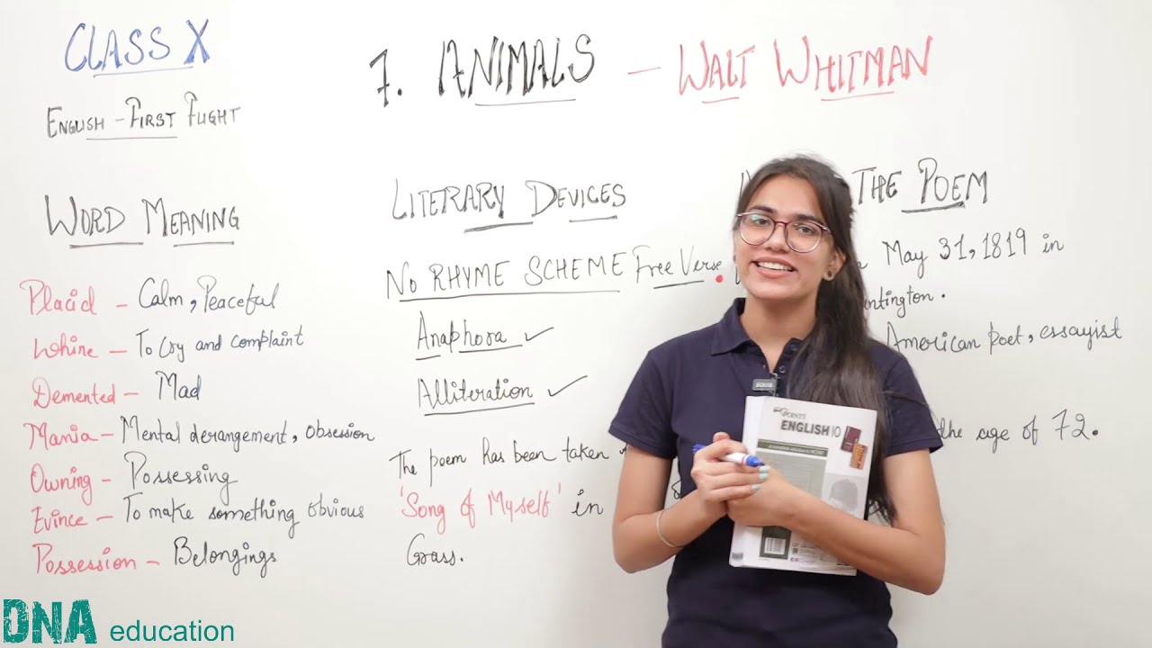 Animals | CBSE Class -10 English | First Flight Poem- 7 - YouTube