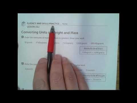 Fluency and Skills Practice Lesson 13.1 Converting Units of Weight and ...