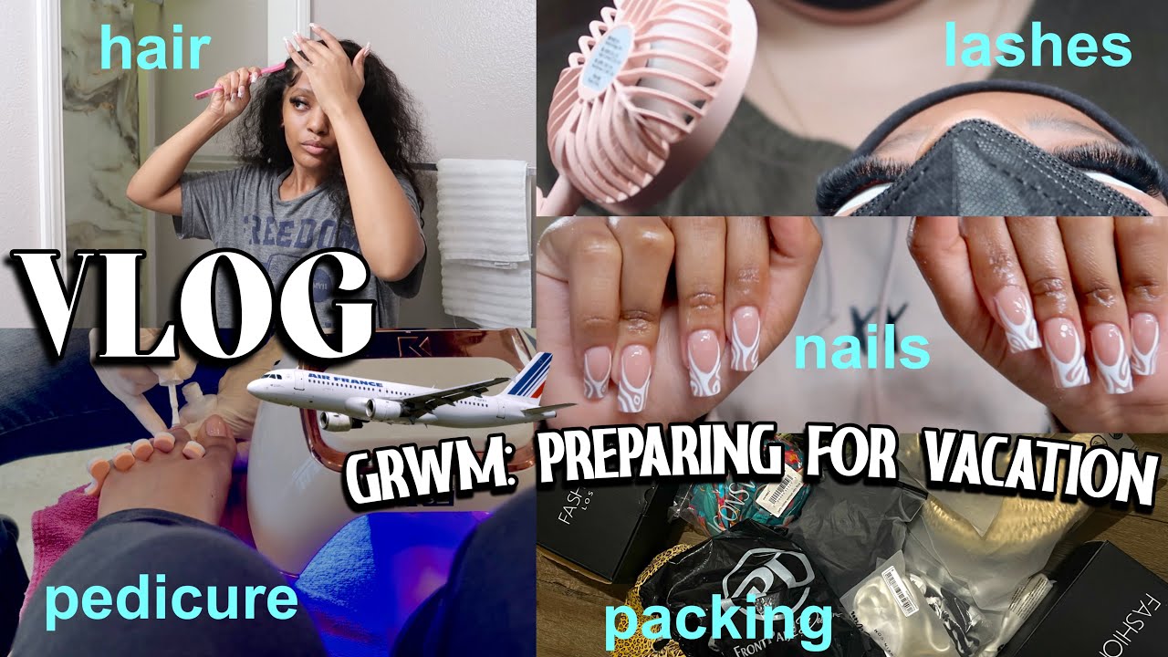 Vlog Pack Prep W Me For Vacation In Cabo Nails Hair Lashes