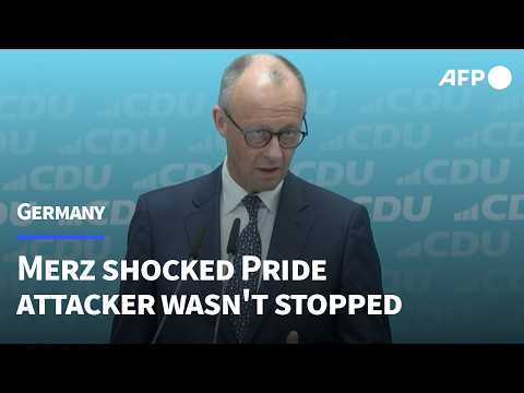'I don't understand' how Berlin Pride attacker was allowed near parade, says Merz | AFP
