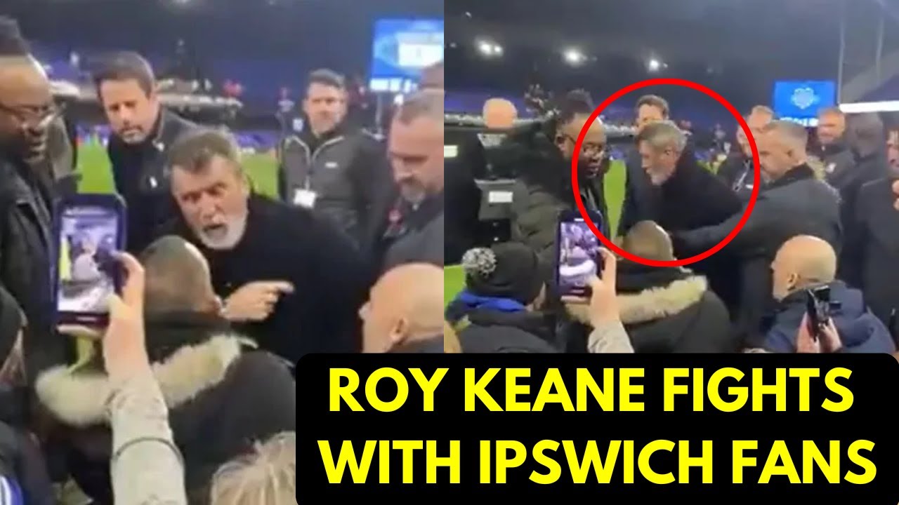 Roy Keane FIGHTS with Ipswich Fans after Man United draw! - YouTube