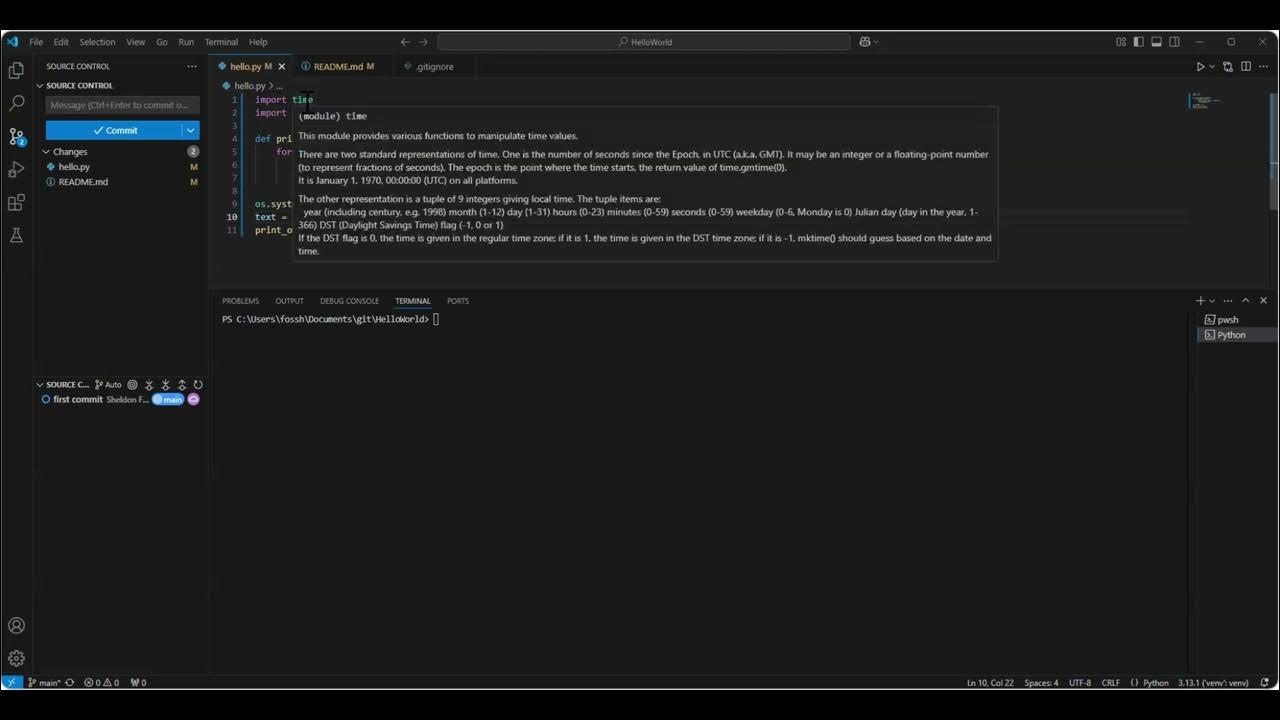 Python Hello World demo - YouTube