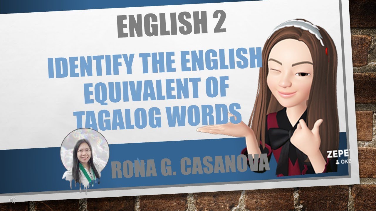 ENGLISH - Week 5 English Equivalent of Tagalog Words - YouTube