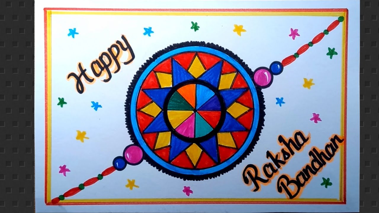 How To Draw Rakhi /How To Draw Happy Raksha Bandhan Drawing/ Easy Rakhi ...