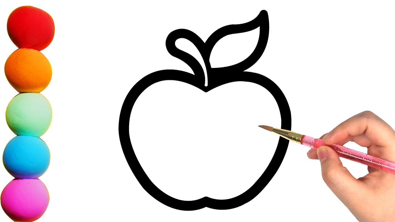 Bolalar uchun olma chizish va rang berish | Draw and color apples for ...