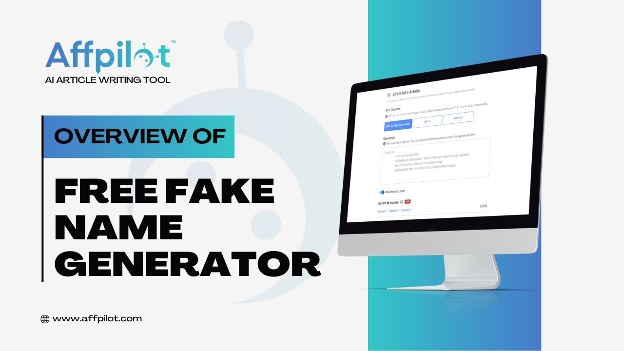 Free Fake Name Generator | Affpilot | AI Article Writing Tool - YouTube