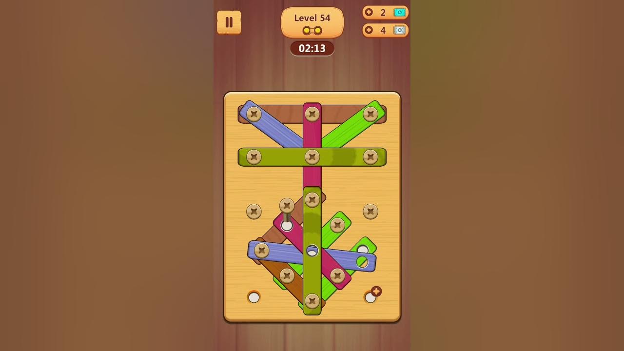 wood Nuts and Bolt puzzle level 54 😱.. - YouTube