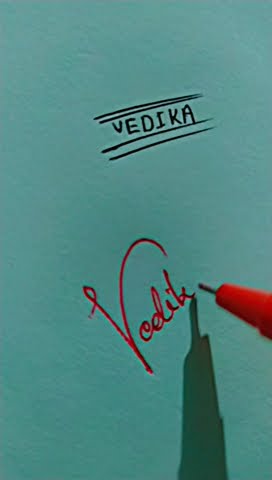 writing short Vedika name #vishal #art #writing #ytshorts - YouTube