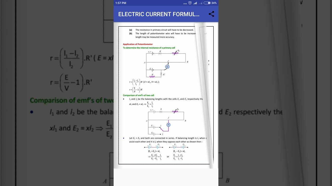 Electric current formula book - YouTube