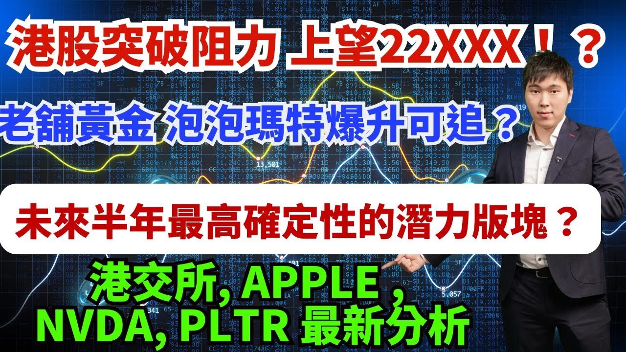 港股突破阻力 上望22XXX！？ 老舖黃金 泡泡瑪特爆升可追？未來半年最高確定性的潛力版塊？#港交所, #APPLE , #NVDA, # ...