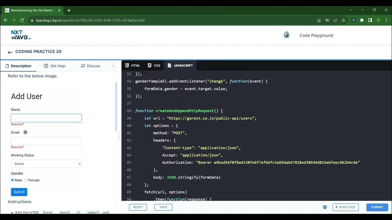 Add User | Coding Practice 20 | Forms | NxtWave | ccbp 4.o - YouTube