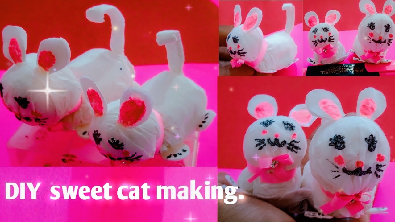 DIY tissue paper cat making for fun/ DIY fun cat making. @ arpita ...