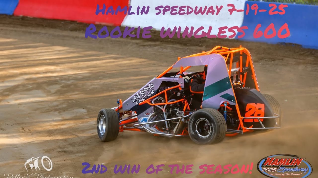 Micro sprint racing Rookie wingless 600 7-19-25 2nd win of the season ...