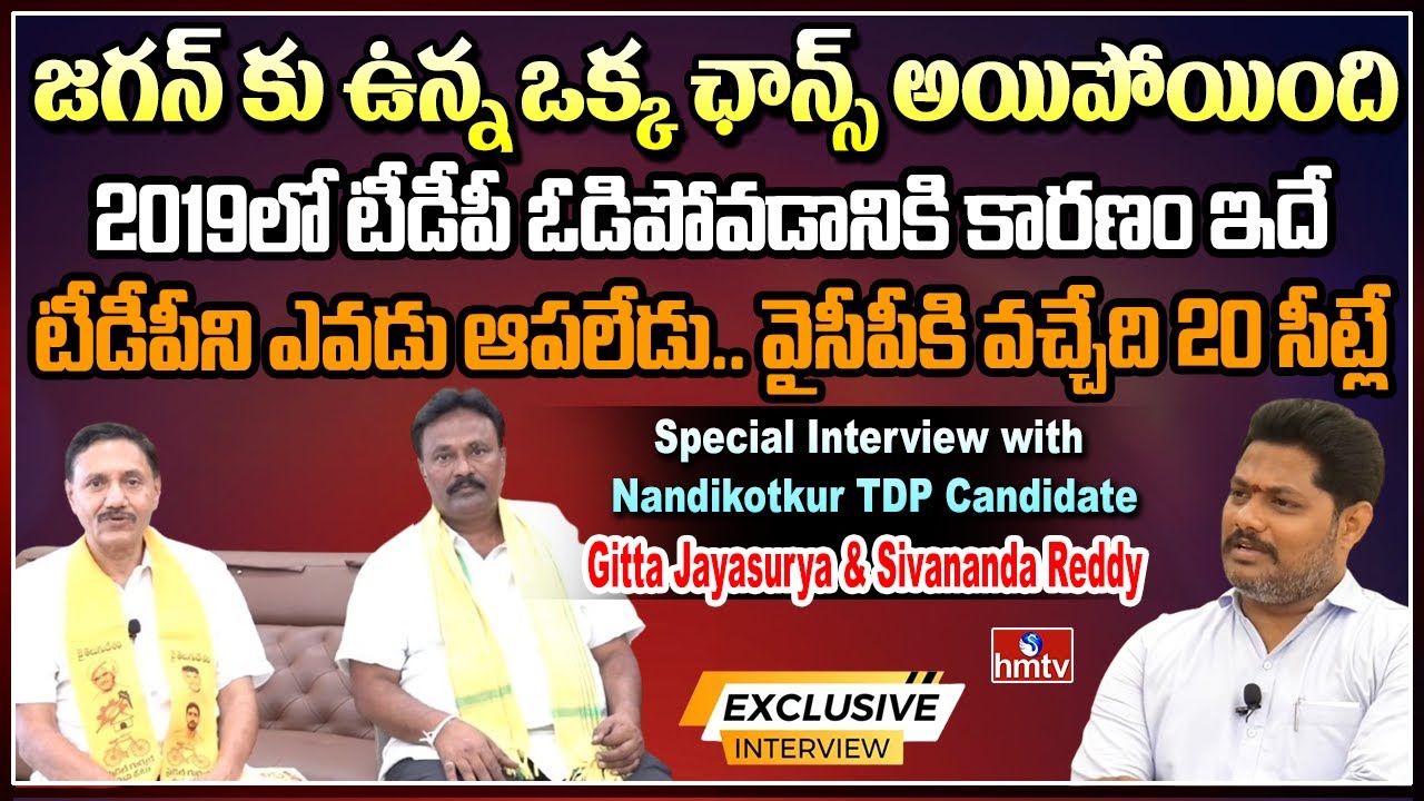 Nandikotkur TDP Candidate Gitta Jayasurya and Sivananda Reddy Exclusive ...