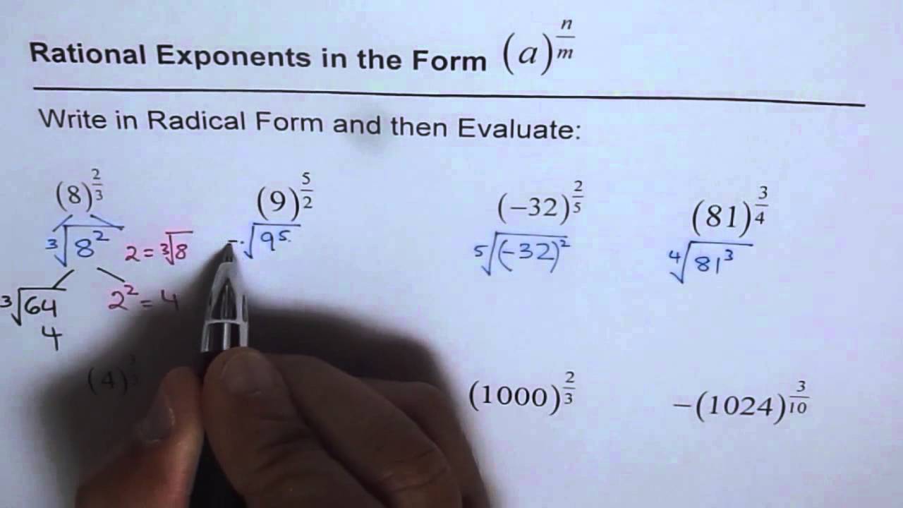 R3 Evaluate Rational Exponents - YouTube
