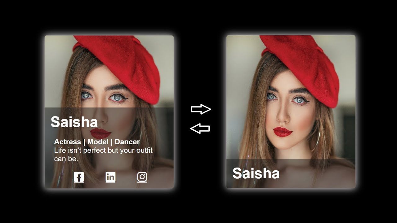 Profile Card Hover Effect Using Html Css Youtube