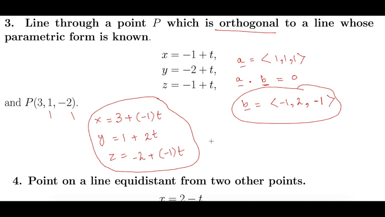 Parametric Forms for Lines in Space: Solved Examples - YouTube