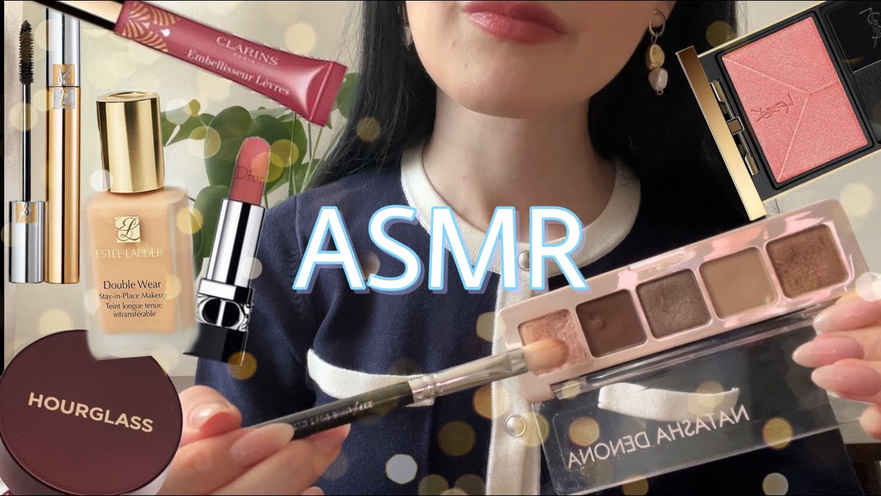 ASMR Soft Glow Prom Makeup • roleplay • layered sounds • soft tapping ...