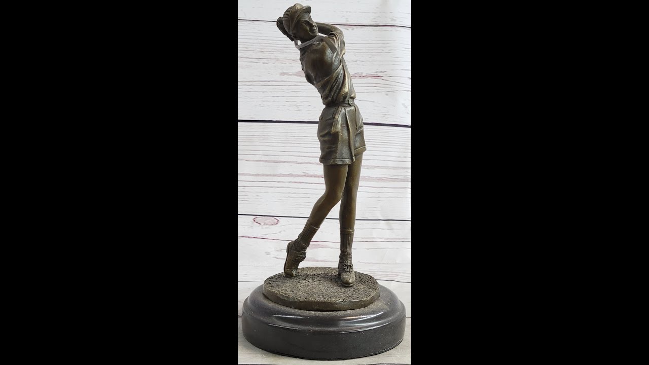 Hot Cast Bronze Female Golfer Golf Mom Statue Sculpture Gift Trophy ...