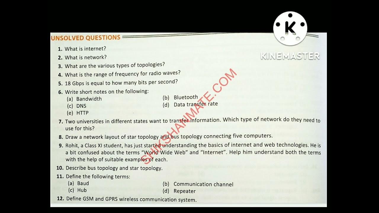 UNSOLVED QUESTIONS OF COMPUTER NETWORKS | Class -12 | || XII Computer Science || Shikshanmate ...