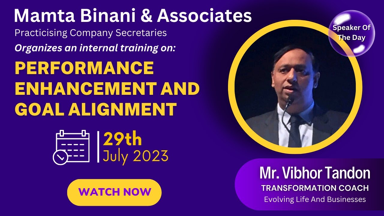 Performance Enhancement and Goal Alignment Session by Mr. Vibhor Tandon Sir (Transformation ...