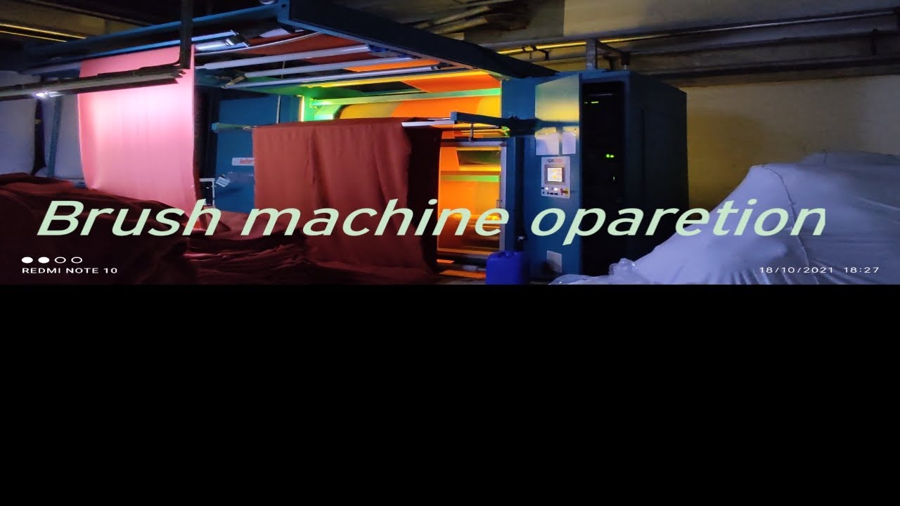 Brush machine. Textile Brushing Machine Oparetion. - YouTube
