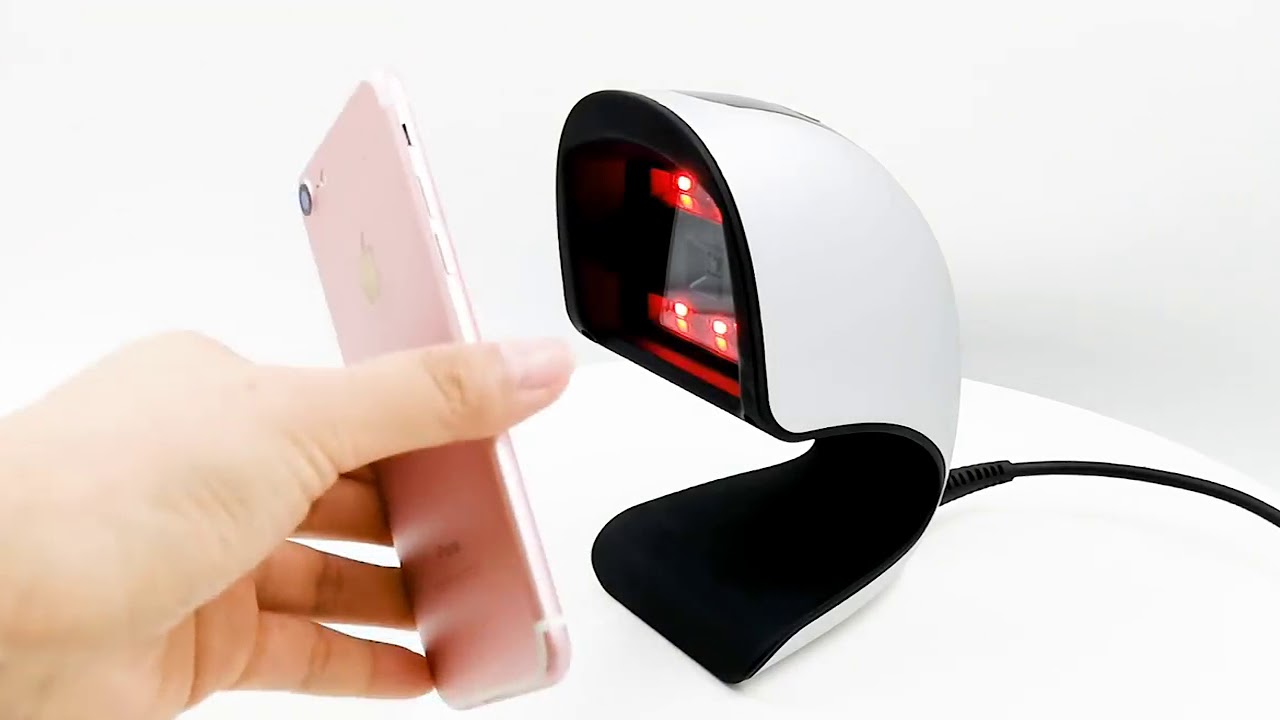 SYMCODE MJ9200 2-D Barcode QR Code Standing Scanner - YouTube