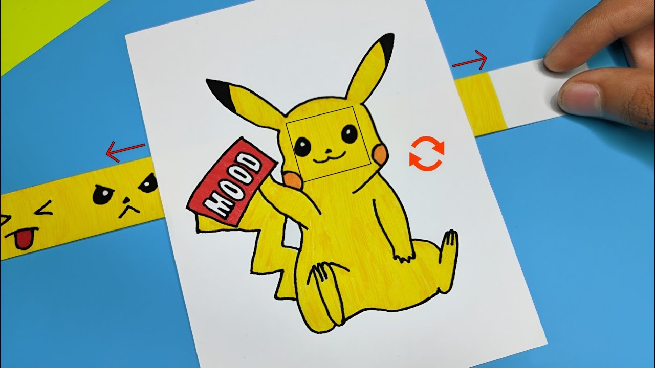 Pikachu Magic Face Changer 😯 Paper Craft Ideas Easy & Cool Pokémon ...