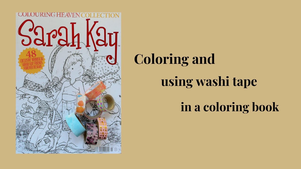 Coloring and using washi tape in a coloring book. #adultcoloringchannel ...
