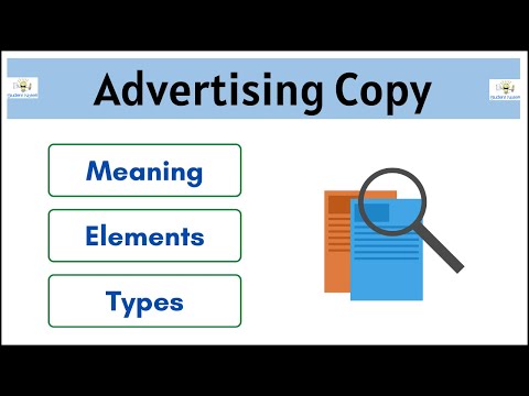 No.14 ~ Advertising Copy | Meaning | Elements | Types | - YouTube