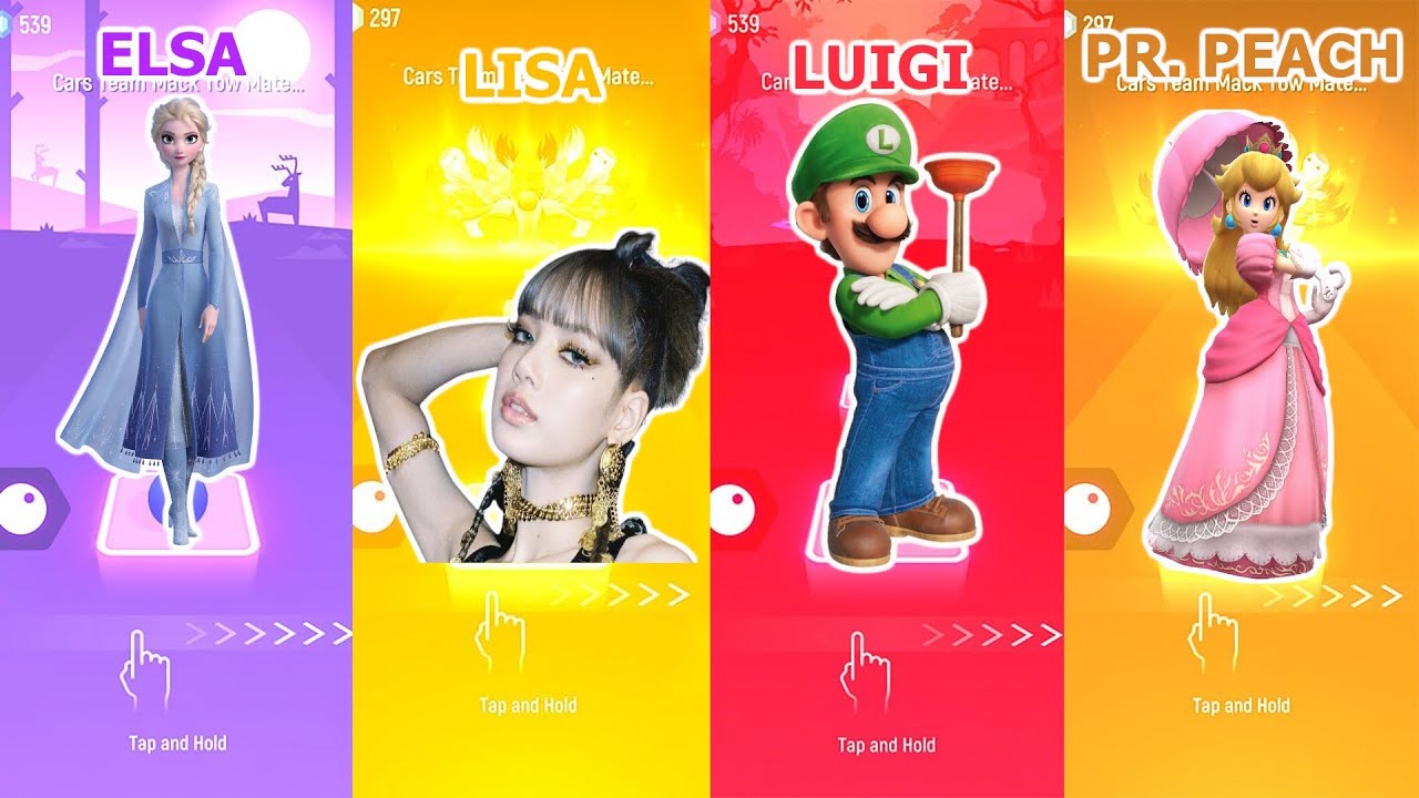 Guess the winner of Tiles Hop - Elsa vs Lisa Money vs Mario Luigi ...
