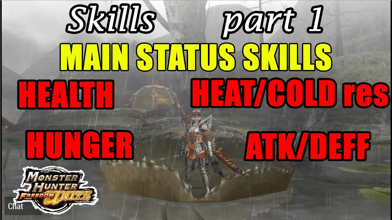 MHFU | Skills Part 1 (Main Status Skills) | Game PSP - YouTube