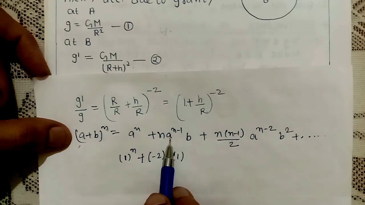 Variation of g with height || Variation of acceleration due to gravity ...