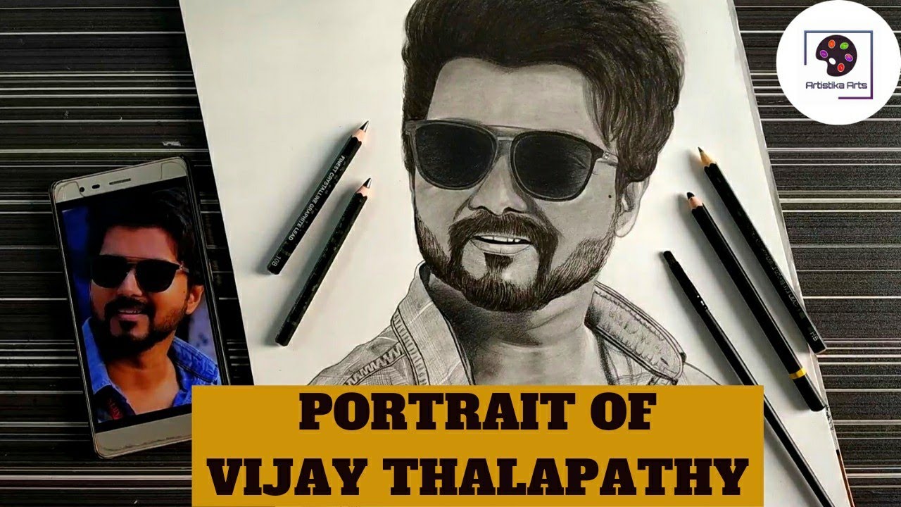 Portrait Of Vijay Thalapathy | MASTER | Vijay Thalapathy Drawing ...