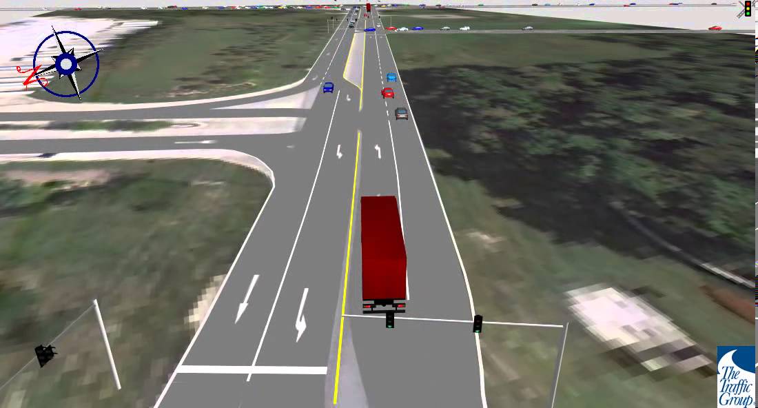 Vissim Simulation of 3 T-intersections - YouTube