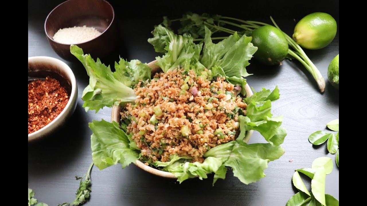 Vegan Larb Salad (made with TVP) - YouTube