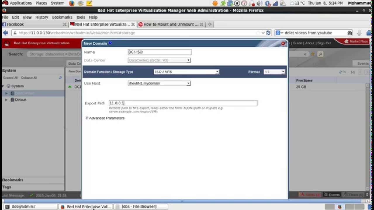 13- Attach ISO_Domain to DC1 and upload ISO images using RHEVM tool ...