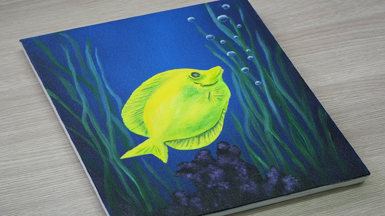 How to paint a fish | Easy Acrylic Painting for Beginners - YouTube