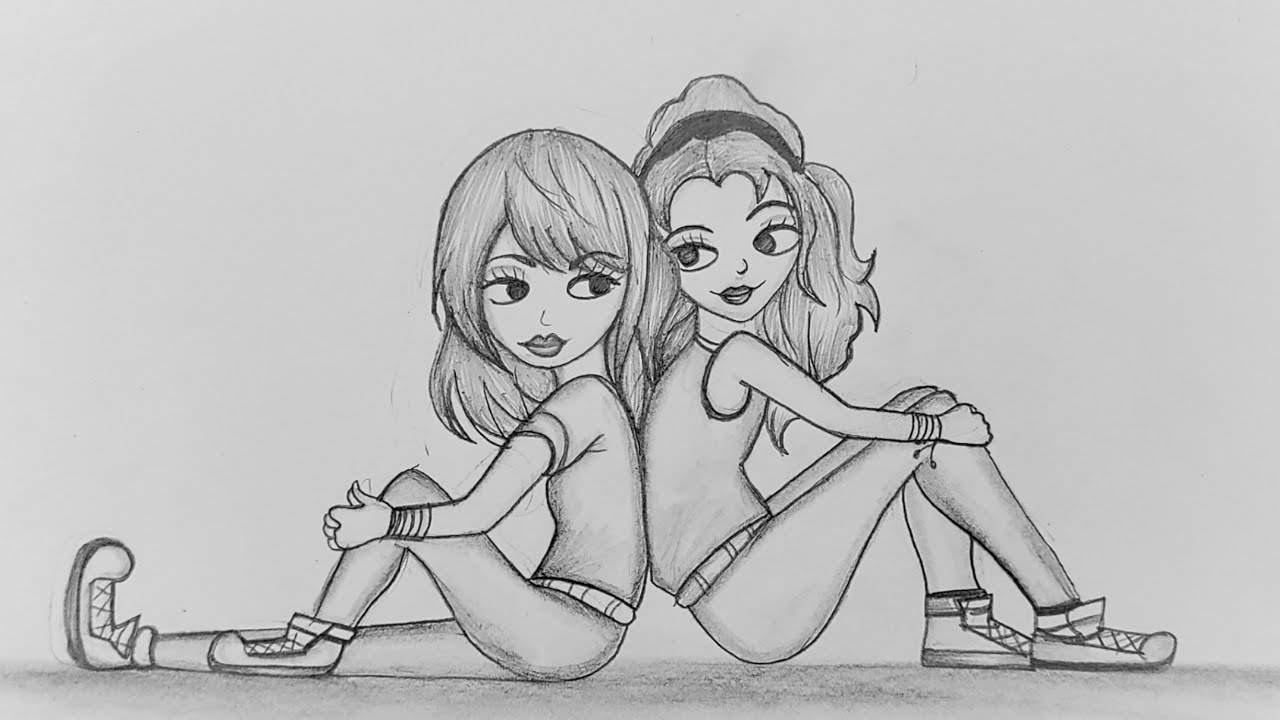 Bestfriends Drawing Easy // Friendship Day Special Drawing - YouTube