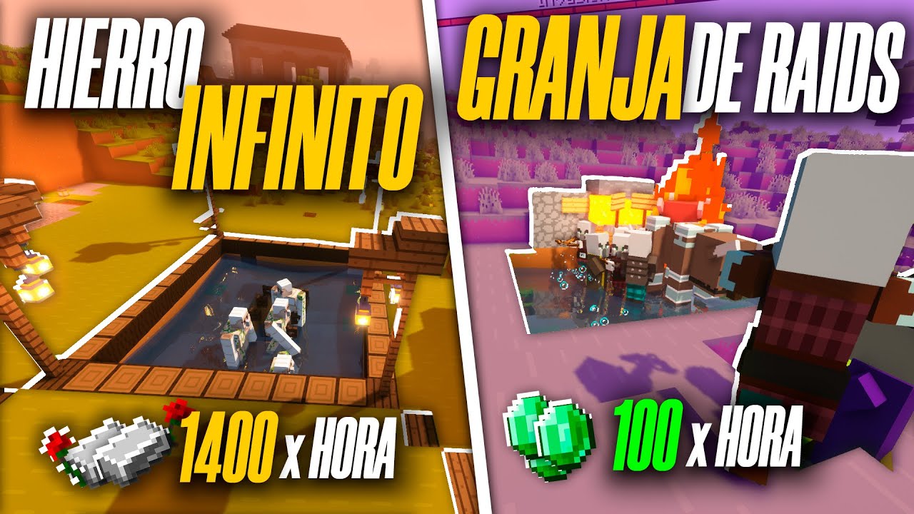 3 GRANJAS para EMPEZAR TU SURVIVAL (HIERRO, RAIDS, COBLESTONE) 😱 ...