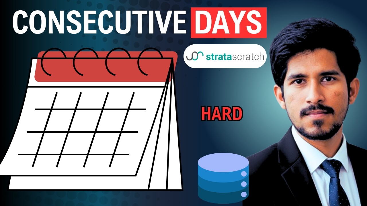 Consecutive Days SQL Problem with Detailed Solution | StrataScratch Medium Level - YouTube
