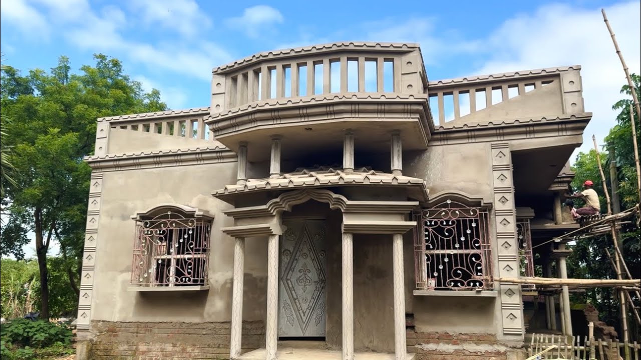 Latest House Parapet Wall Plaster Design | Creative Village Look - YouTube