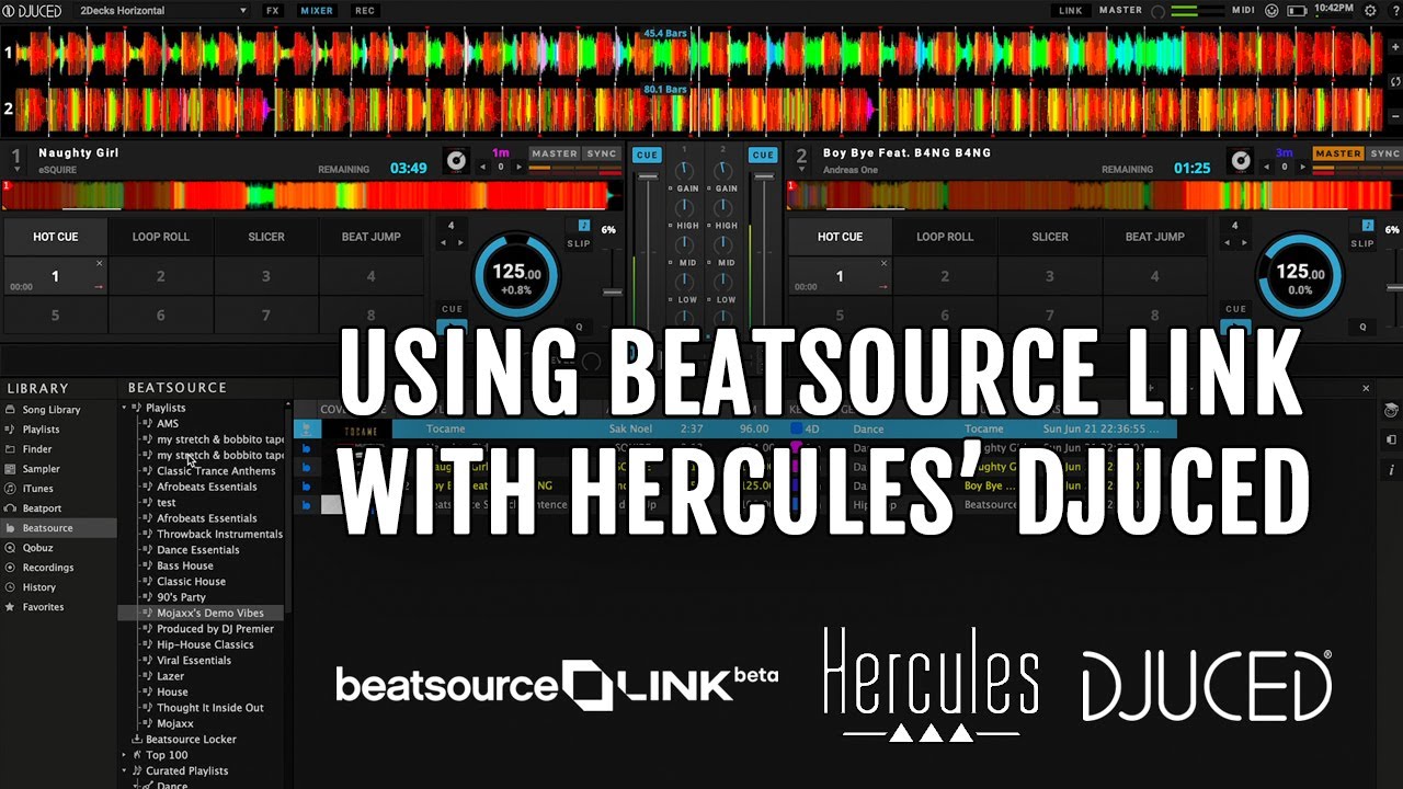 Using Beatsource with Hercules' DJUCED - YouTube
