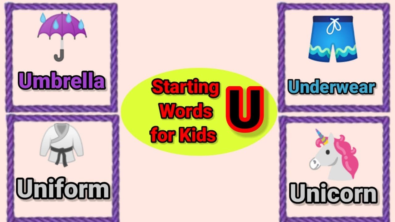 Letter U Words for kids/Words starting with U/letter U words/U for ...