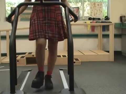 How to walk on treadmil in 2 inch built up boot - YouTube