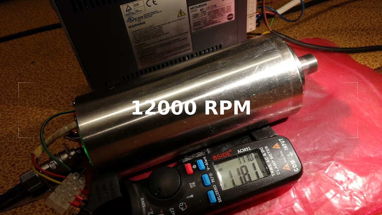 closed loop IM spindle driven by a mitsubishi servo amp - YouTube